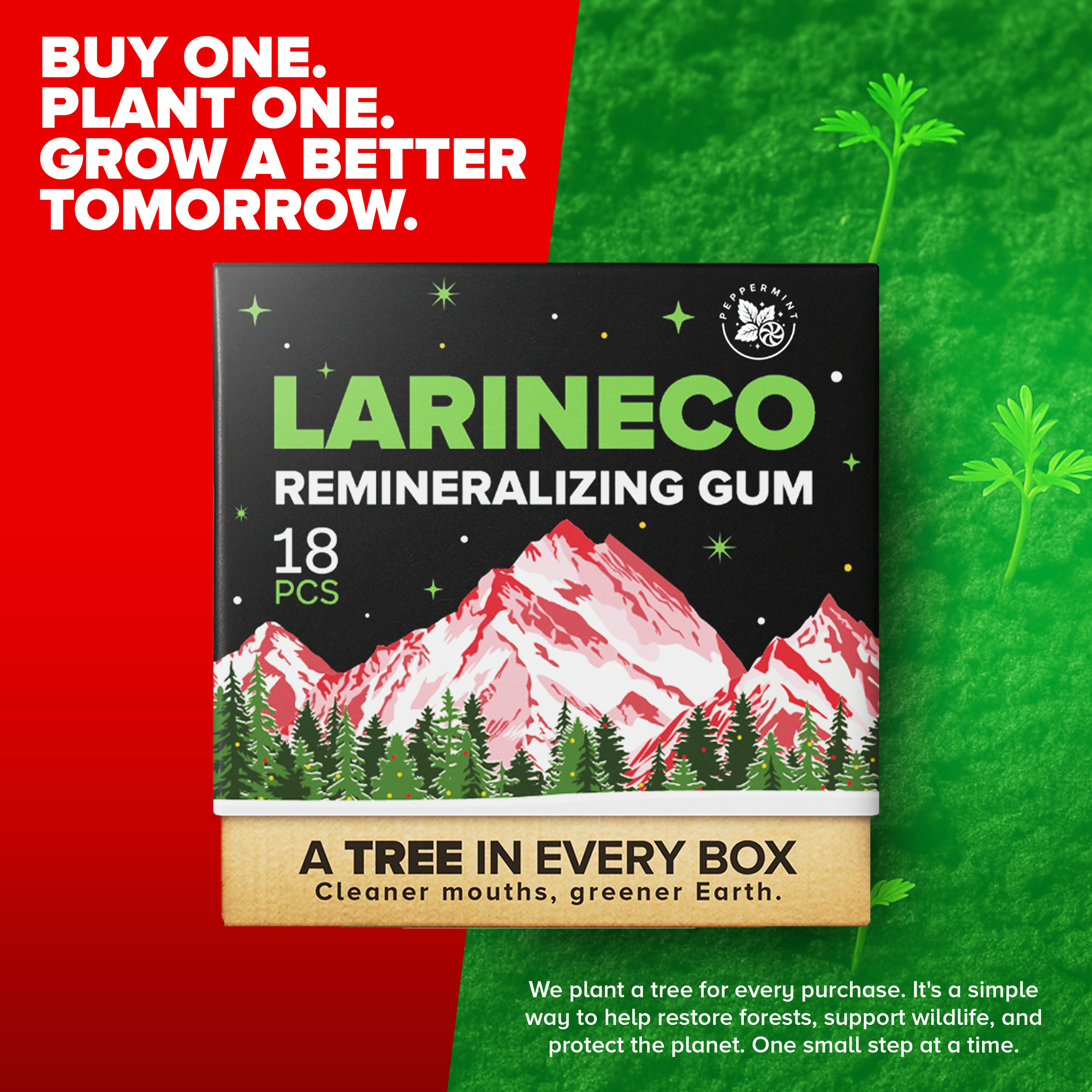 Larineco™️ Candy Cane Remineralizing Gum for Oral Health